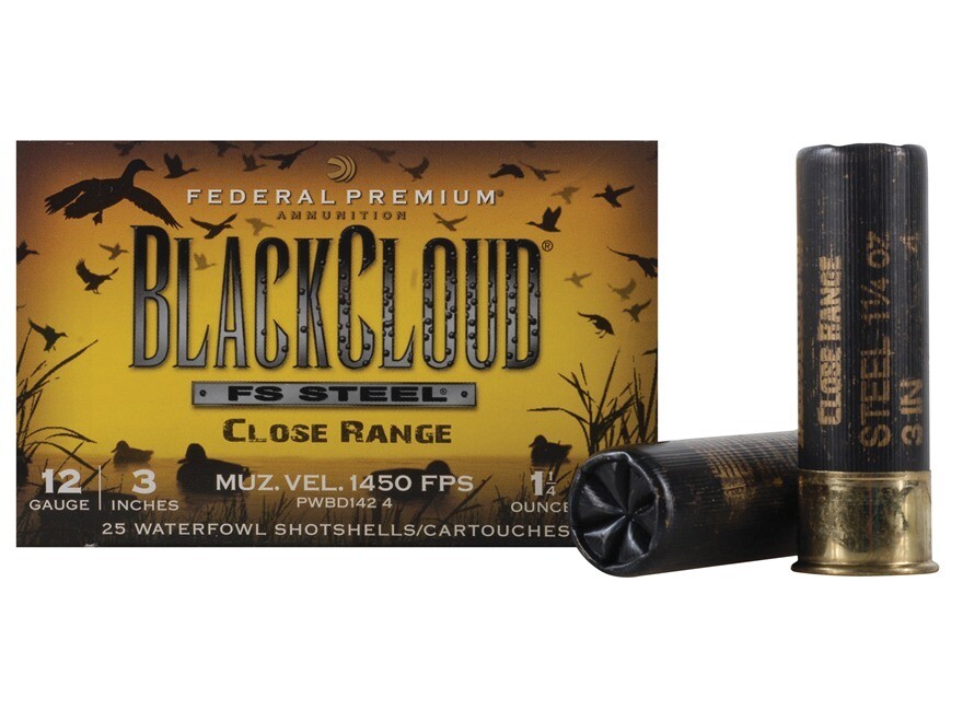 Federal Premium Black Cloud FS Steel Close Range 12 Gauge 3" Shot #4 ...