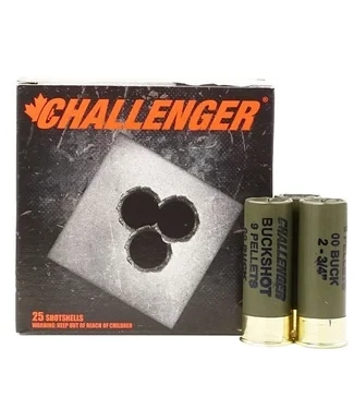 Challenger Game Load Buckshot Lead 12 Gauge 2 3/4" Shot #00Buck (25 ...