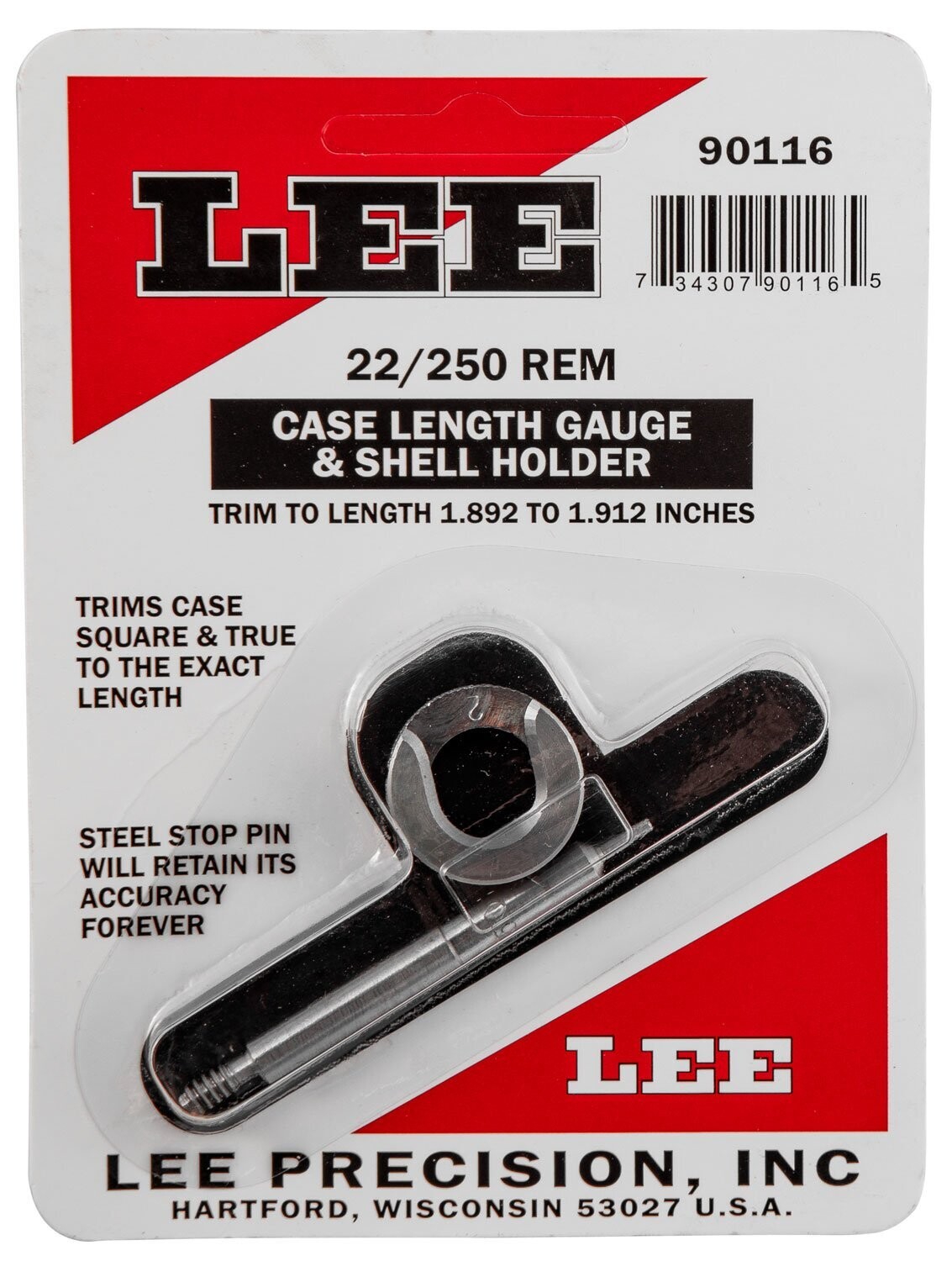 Lee Case Length Gauge & Shell Holder - 22-250 - Store - Triggers and Bows