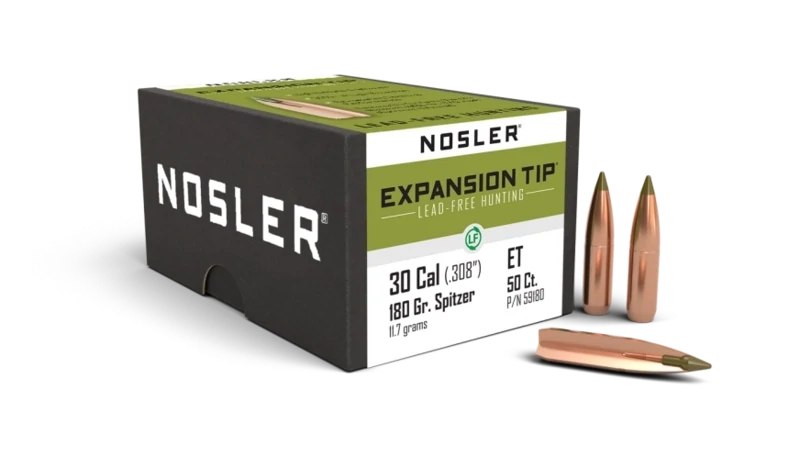 Nosler Expansion Tip 30 Cal. 180 Grain .308" Spitzer (50 Count) - Home ...