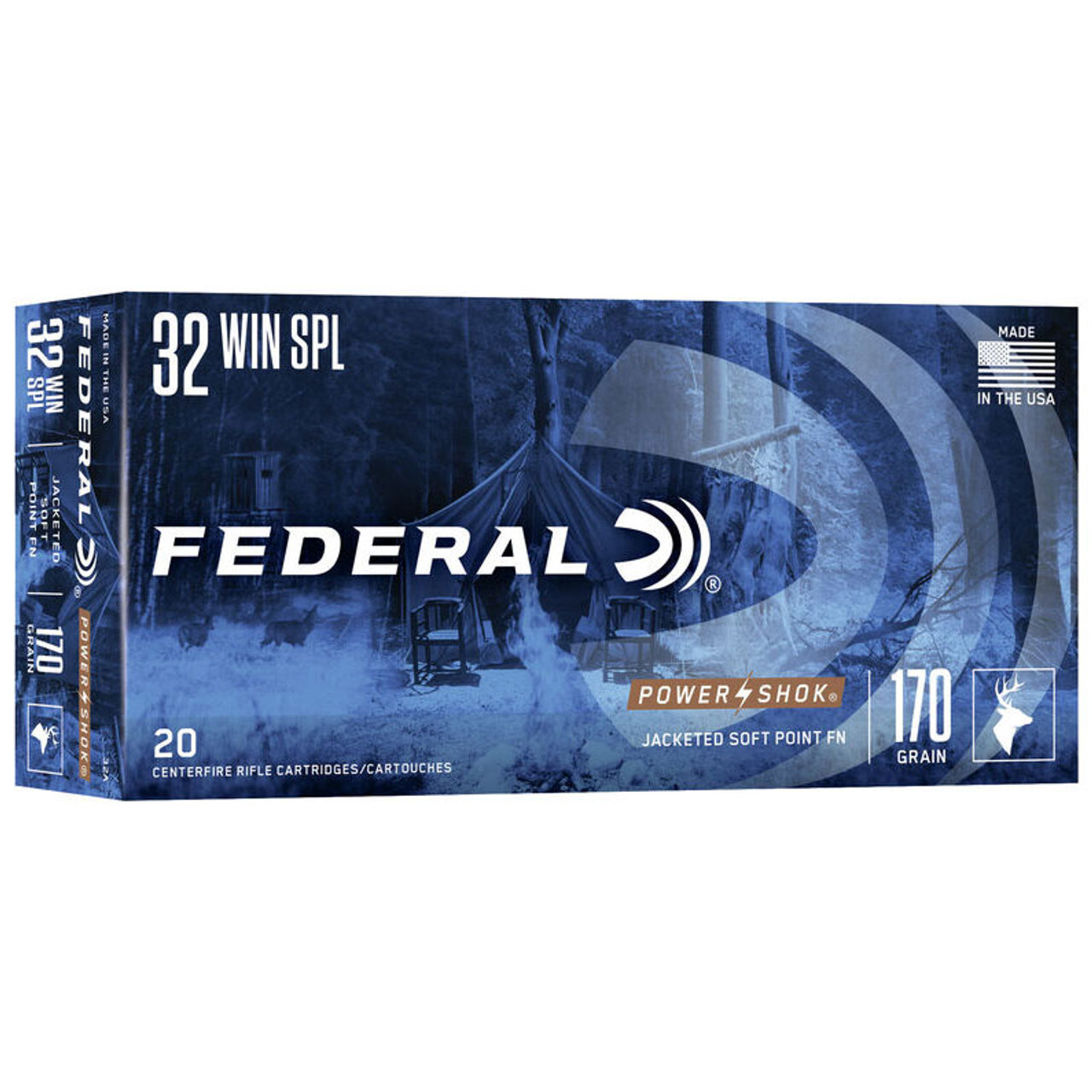 Federal Power-Shok 32 Win. Special Jacketed Soft Point 170 Grain (20 ...