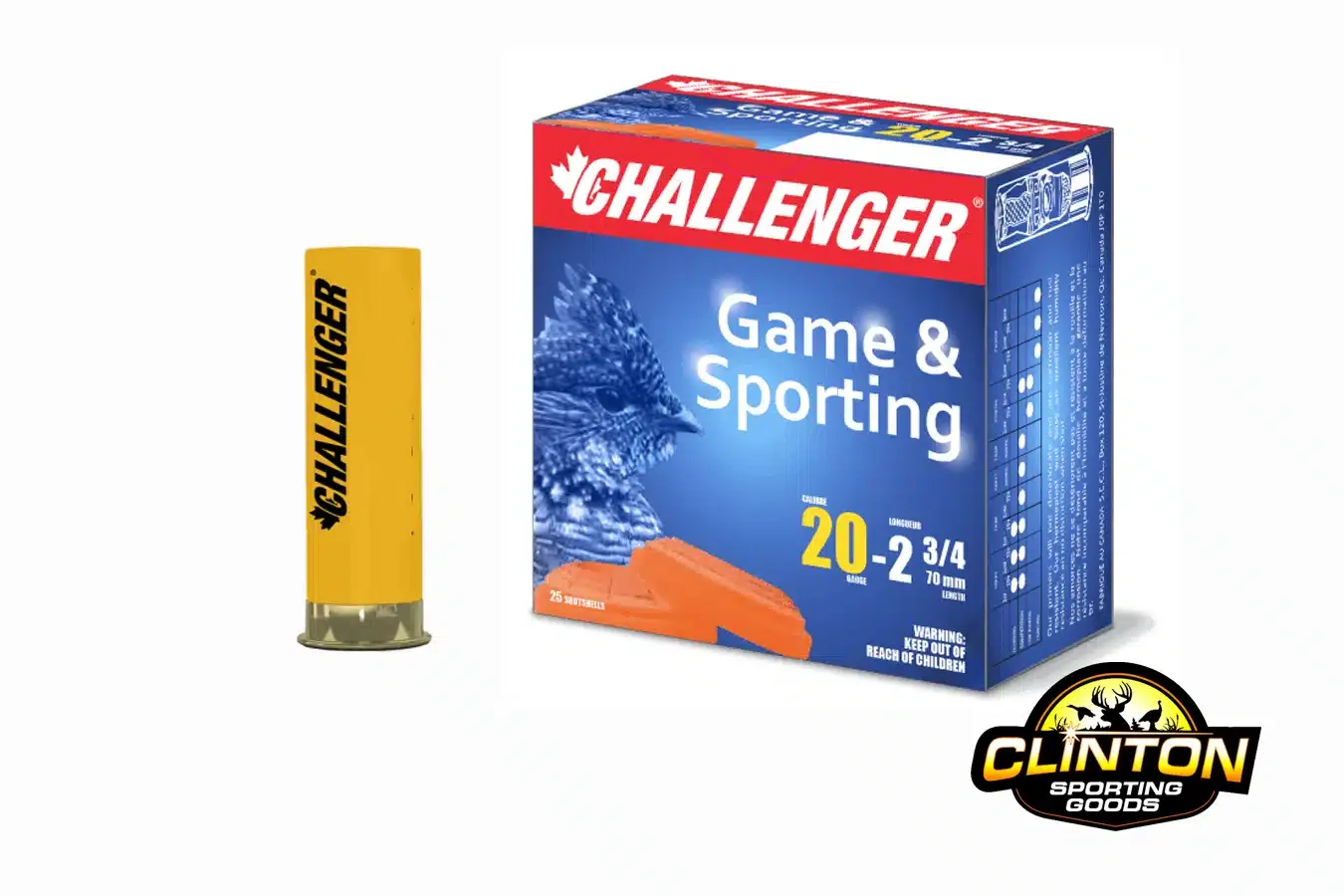 Challenger Game and Sporting 20 Gauge 2 3/4" Shot #8 (250 Rounds ...