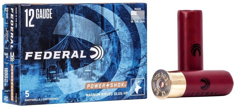 Federal Power-Shok 12 Gauge Maximum Rifled Hollow Point Slug 3" 1 1/4 ...