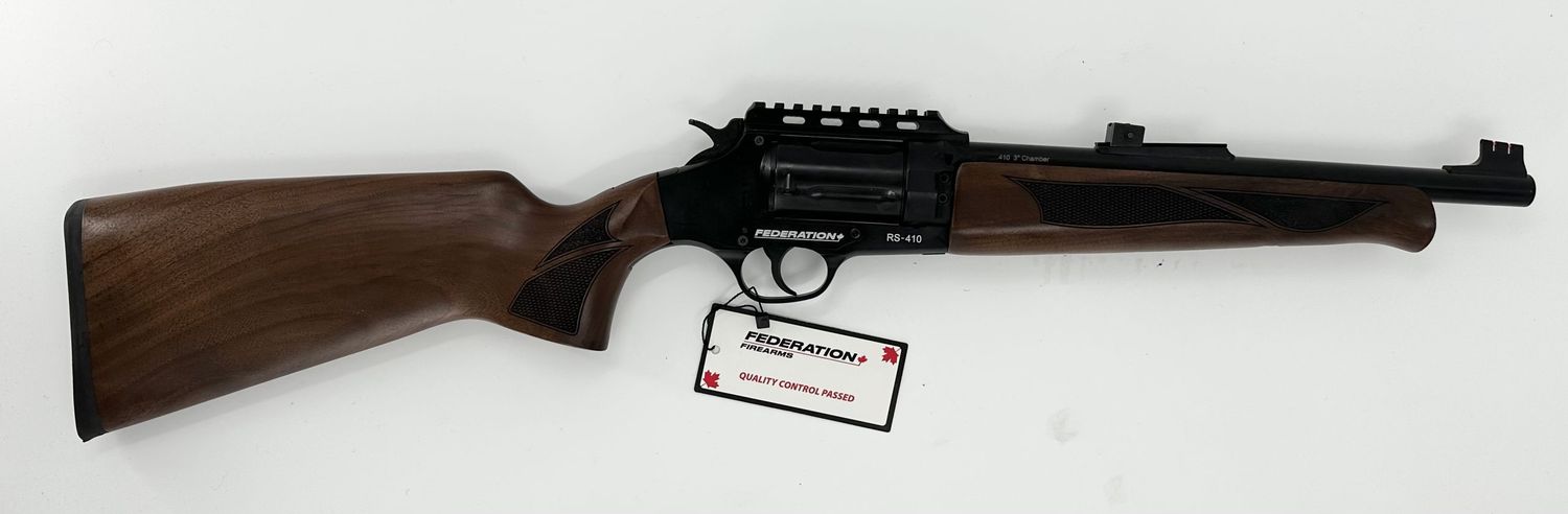 Federation RS 410 Gauge 3" 12" Barrel Walnut Stock Revolver Shotgun ...