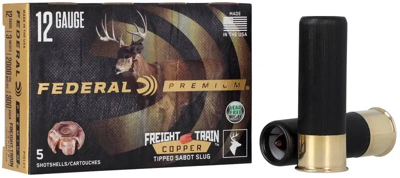 Federal Premium 12 Gauge 3" Freight Train Copper Sabot Slug (5 Rounds ...