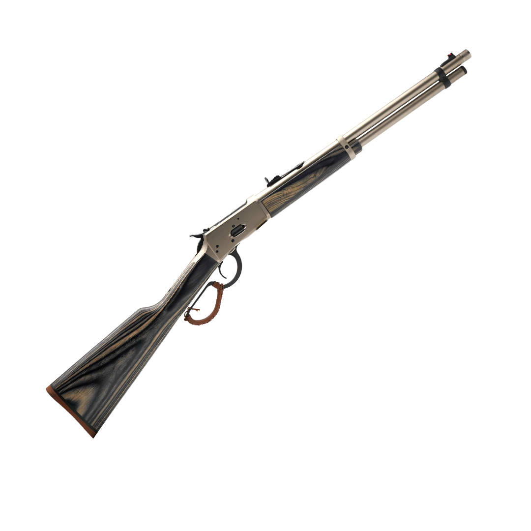 Canuck Wrangler Jurassic Lever Rifle 44 Mag 18.5" Barrel Brushed Nickel ...
