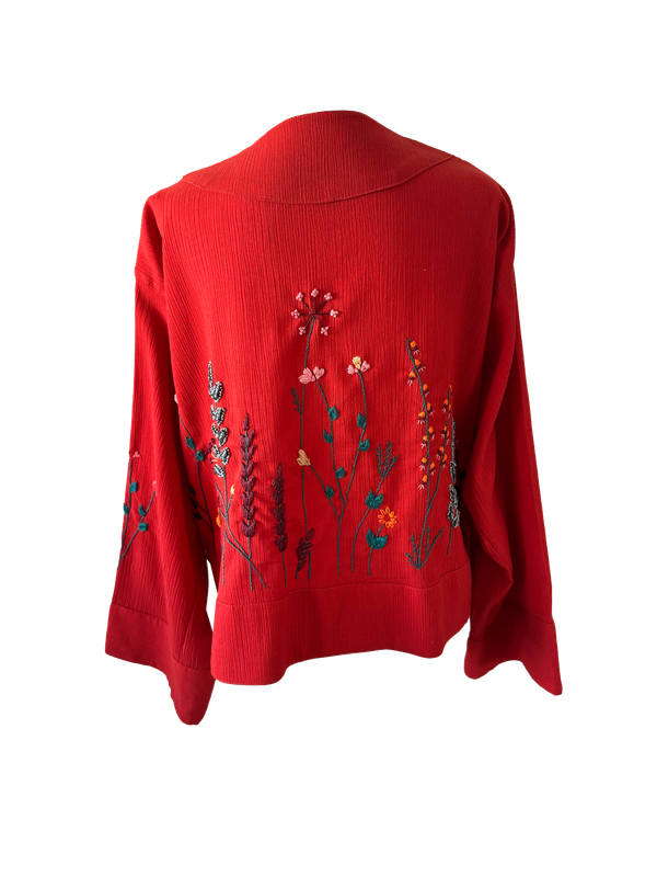 Nadia Dajani x UNHCR Linen Jacket in Red
