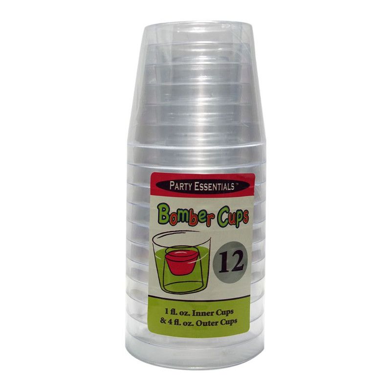 CLEAR BOMBER CUPS 4 OZ 12 CT