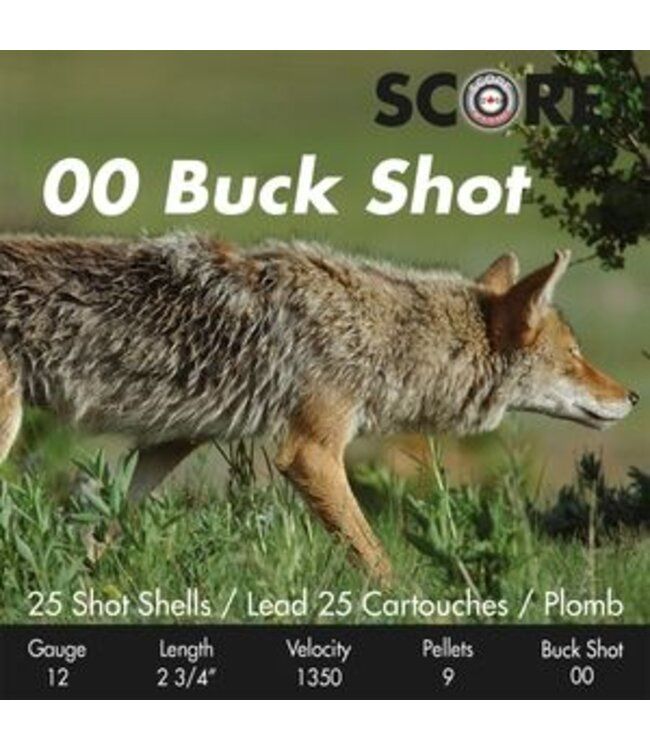 Score BUCK SHOT 00 12 Ga 2 3/4" 1350 FPS 9 Pellet 25 pk