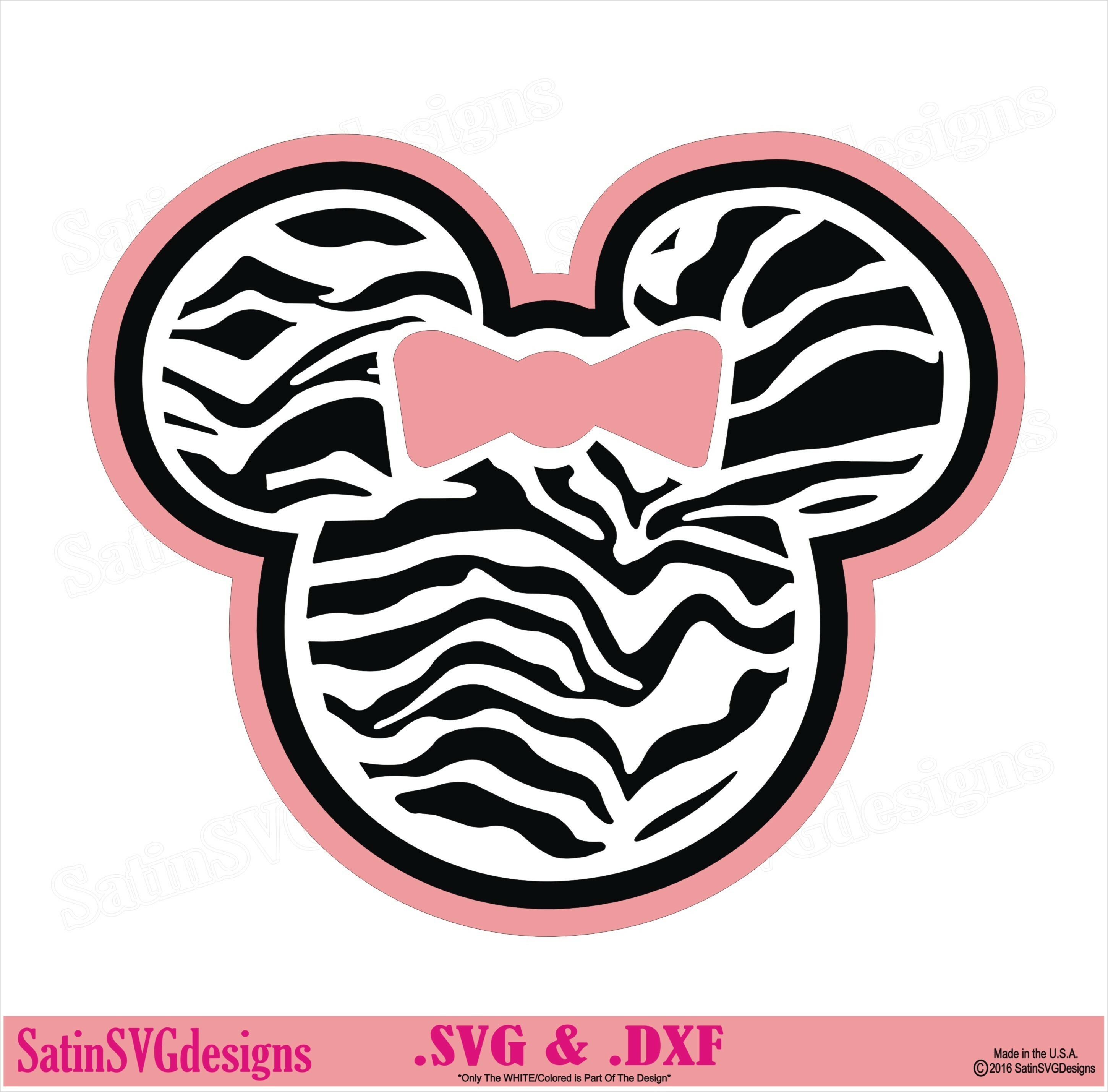Minnie Mouse Head Zebra
