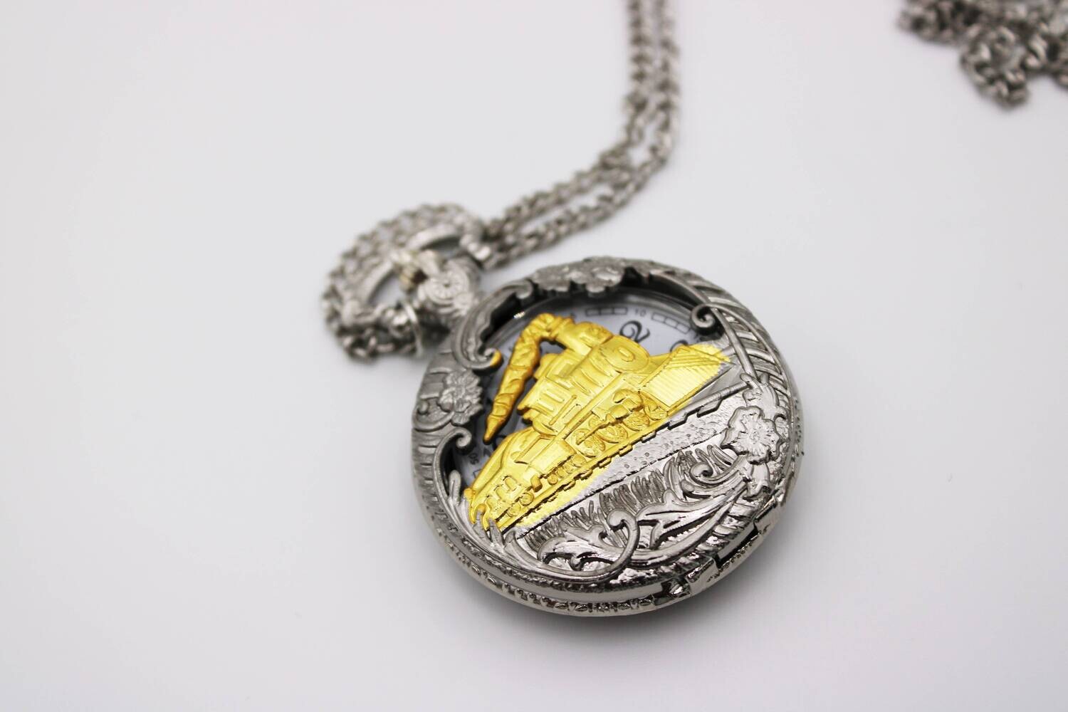 Train Window Pocket Watch