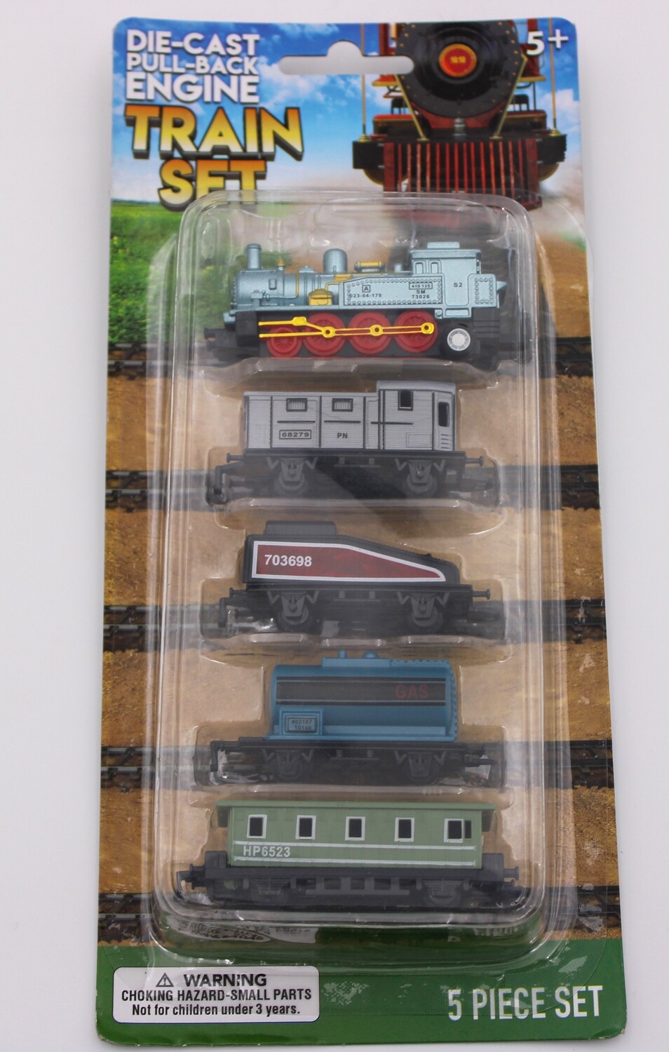Die cast pull back engine train set (5 pc)