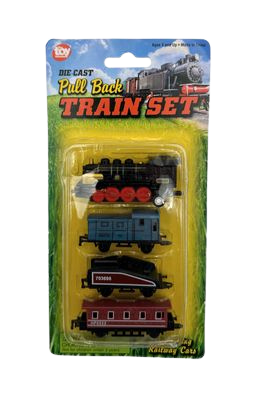 Die-Cast Pull Back Train Set 4pc