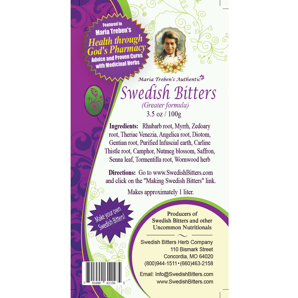 Swedish Bitters Dry Mixture [Greater] (3.5oz/100g) - Maria Treben's ...