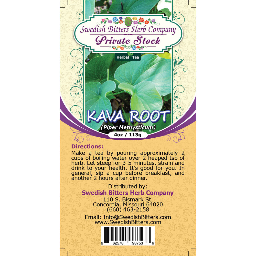 Kava Root (Piper Methysticum) Herbal Tea (4oz/113g) - Swedish Bitters ...