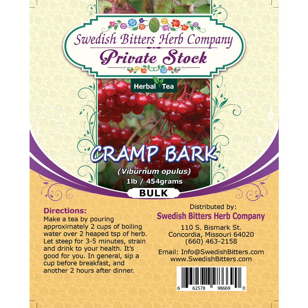 Cramp Bark (Viburnum opulus) Herbal Tea (1lb/454g) BULK - Swedish ...