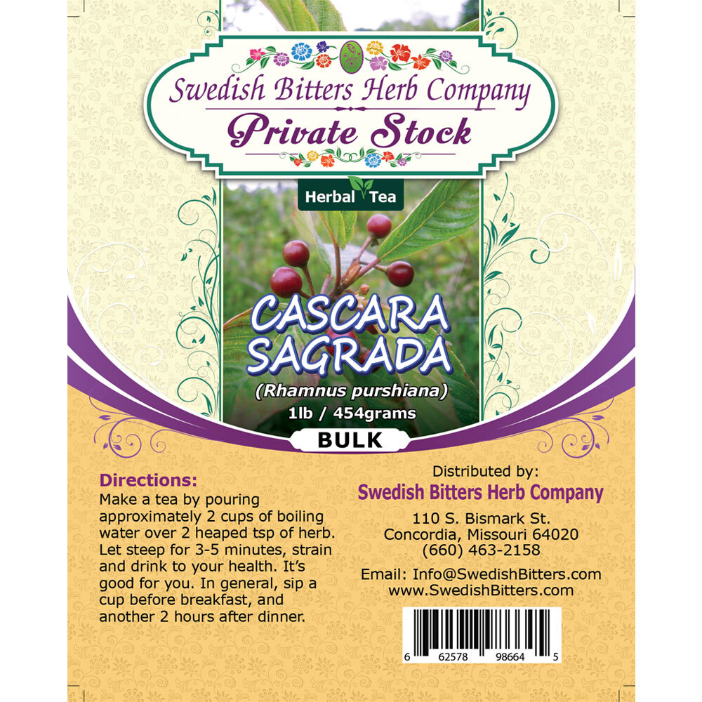 Cascara Sagrada Bark (Rhamnus purshiana) Herbal Tea (1lb/454g) BULK ...