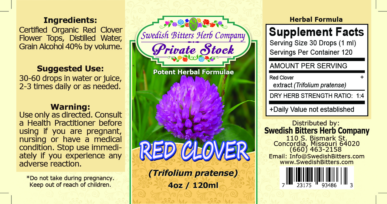 Red Clover Blossoms, tincture (4oz/118ml) - Swedish Bitters Herb ...