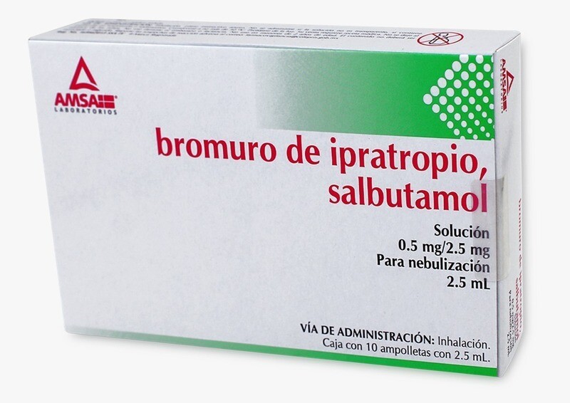 BROMURO DE IPRATOPIO, SALBUTAMOL 2.5 ML 10 AMP AMSA