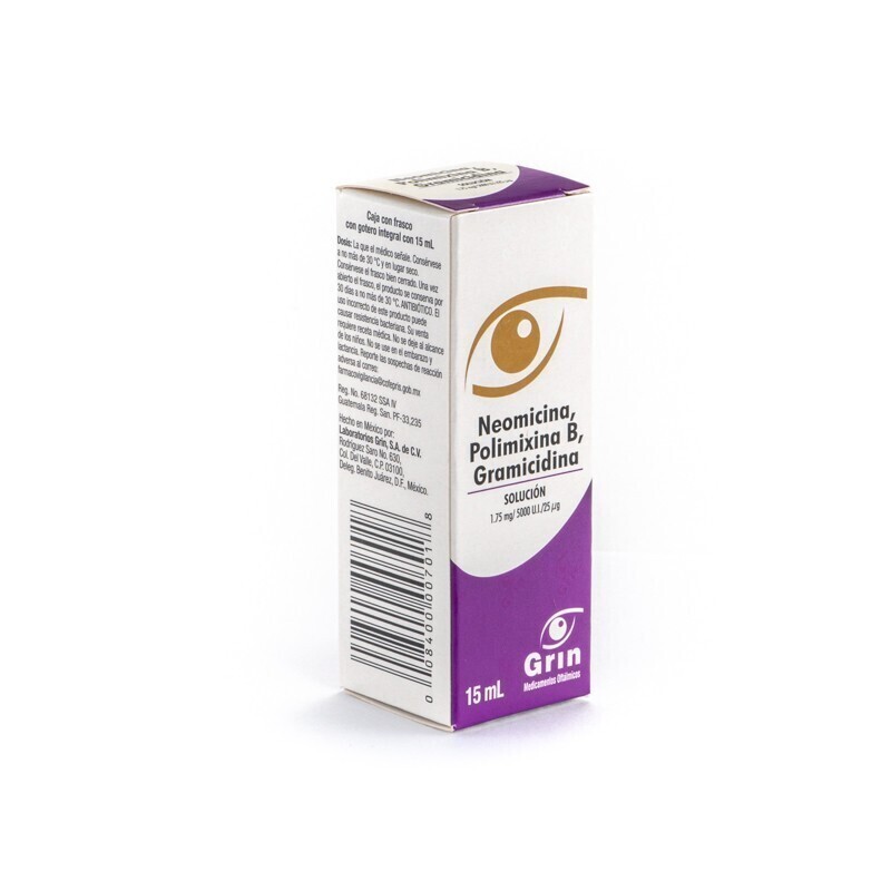 NEOMICINA, POLIMIXINA B, GRAMICIDINA SOL OFT 15 ML GRIN