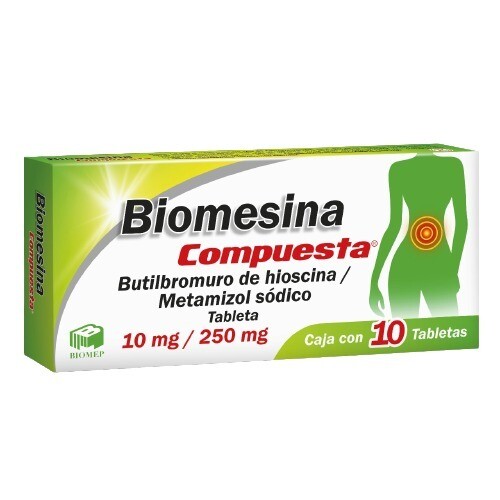 BIOMESINA COMPUESTA 10/250 MG 10 GRAG