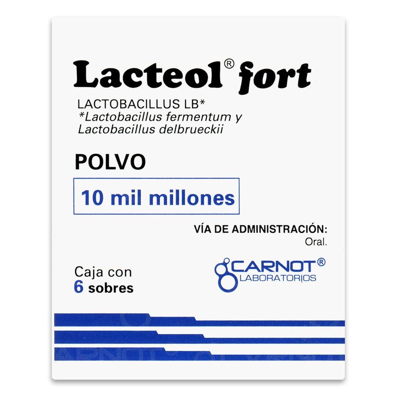LACTEOL FORT 10 MIL MILLONES POLVO ORAL 800 MG 6 SOBRES