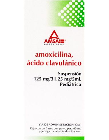 AMOXICILINA, ACIDO CLAVULANICO 125/31.25MG/5ML SUSP 60 ML AMSA