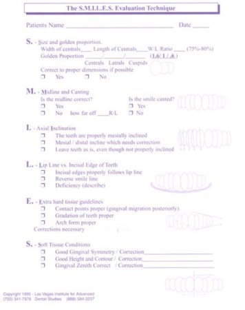 Smile Evaluation Forms | Store - LVI Global