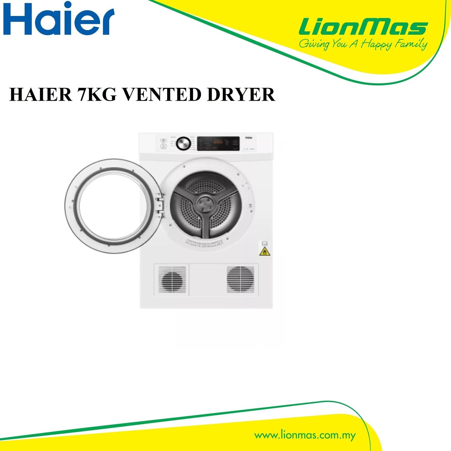 HAIER 7KG VENTED REVERSIBLE DRYER HDV70E1