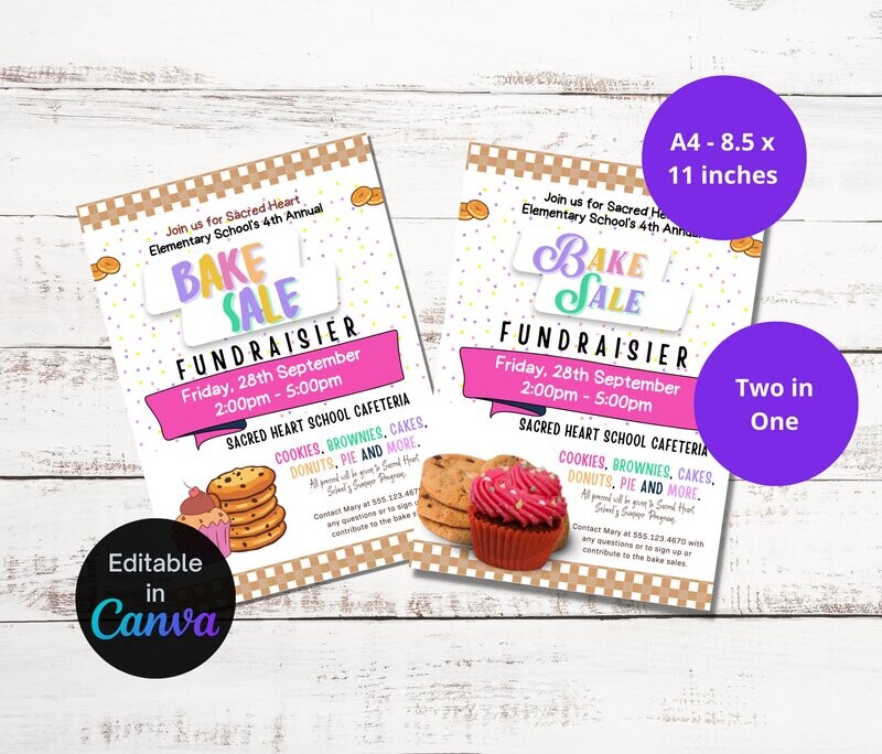 Bake Sale Editable Flyer, Holiday Bake Sale PTA PTO Christmas ...