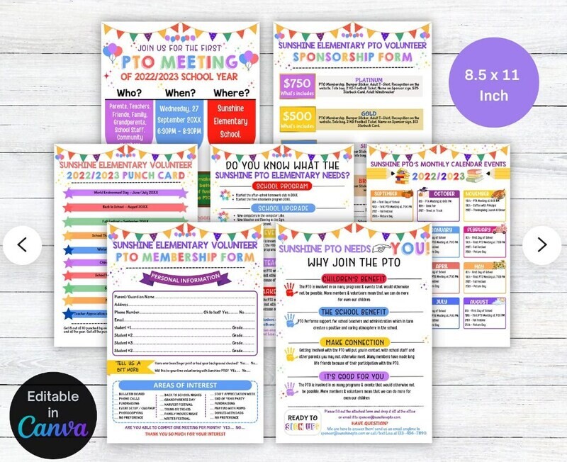 Board of Directors, Editable Printable PTA PTO Flyer, School Benefit ...