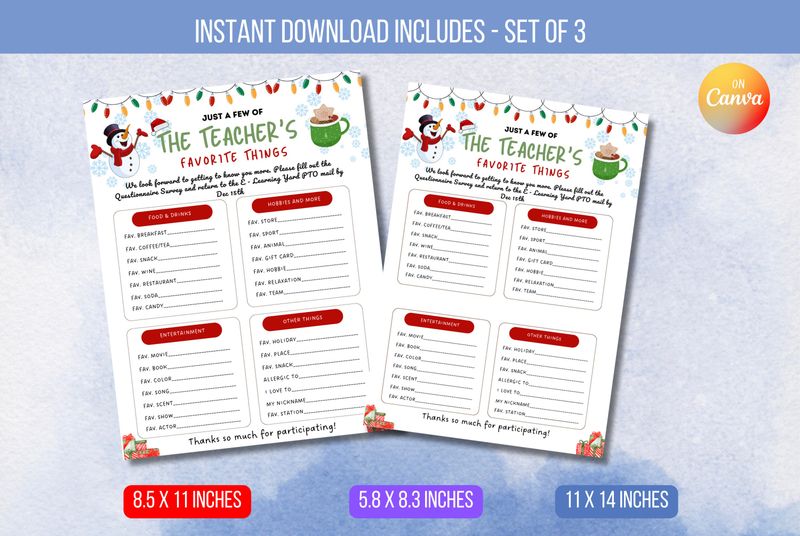 EDITABLE Christmas Teacher Favorite Flyer, Teacher Staff Favorite ...