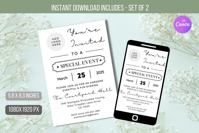 EDITABLE You're Invited Invitation, Modern Business Invitation, Special ...