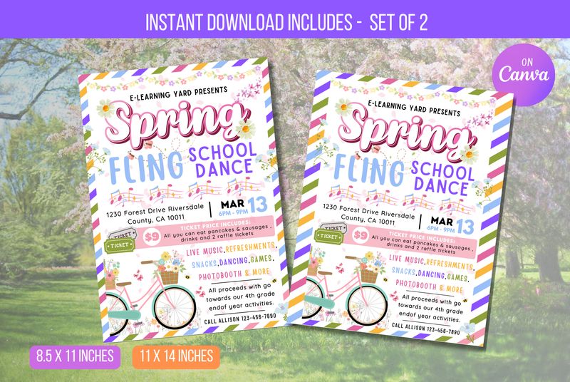 EDITABLE Spring Fling Market Flyer, Easter Festival Fundraiser Event ...