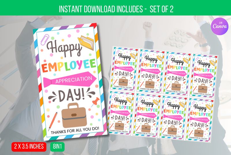 EDITABLE Happy Employee Appreciation Day Gift Tag, Employee ...