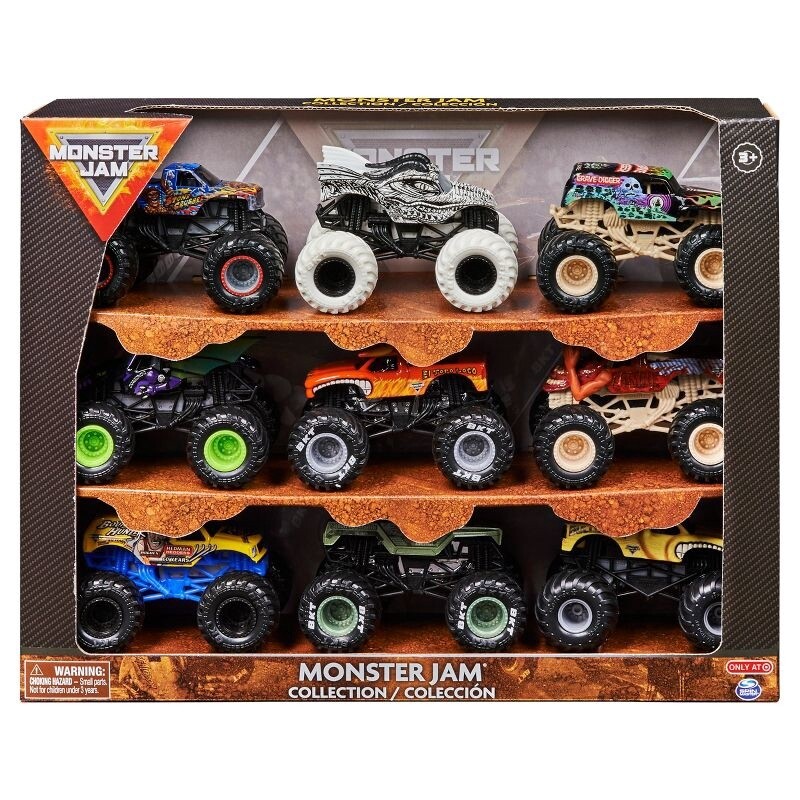 Spin Master Monster Jam 1:64 Scale Monster Truck Diecast 9-Pack (Ages 3 ...