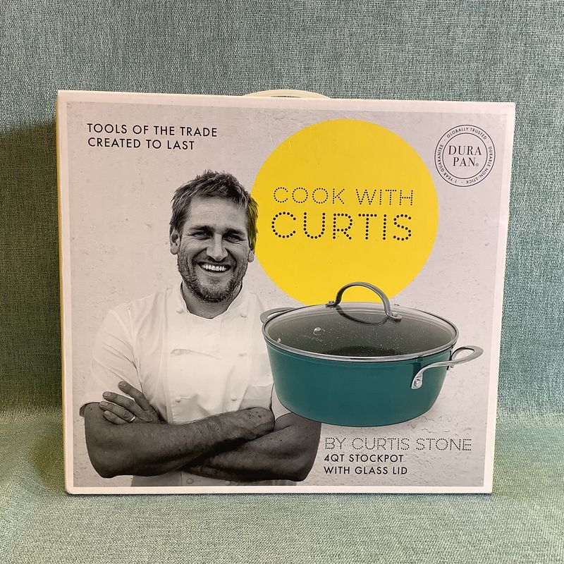 Cook with Curtis 4 QT Stockpot w/Glass Lid, Blue - RS3837