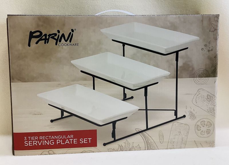 Parini 3 Tier Rectangular Serving Plate Set - RS4900