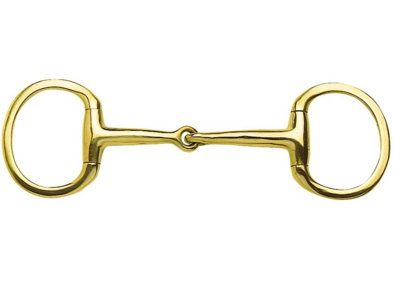 GOLD MEDAL EGGBUT SNAFFLE BIT W/THIN SOLID MOUTH & FLAT RINGS