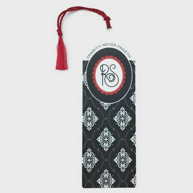 Relief Society bookmark - elegant damask