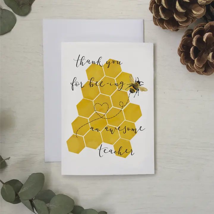 Thank You Teacher Card - Bee