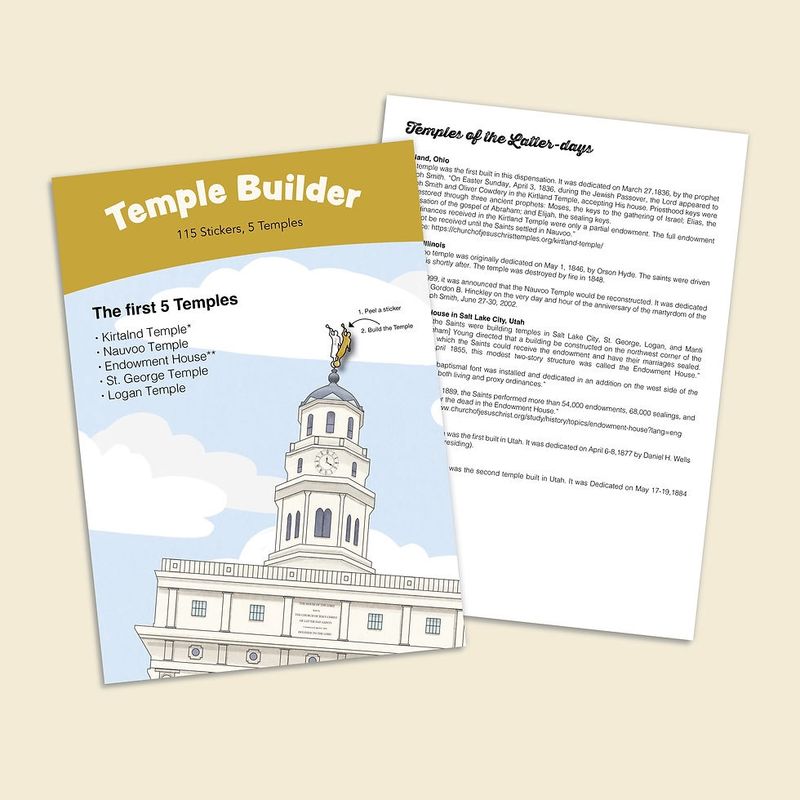 Temple Builder Set of 5 Sticker Pages