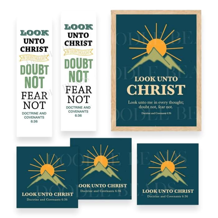 2025 LDS Youth Theme Look Unto Christ, Bookmark & Print