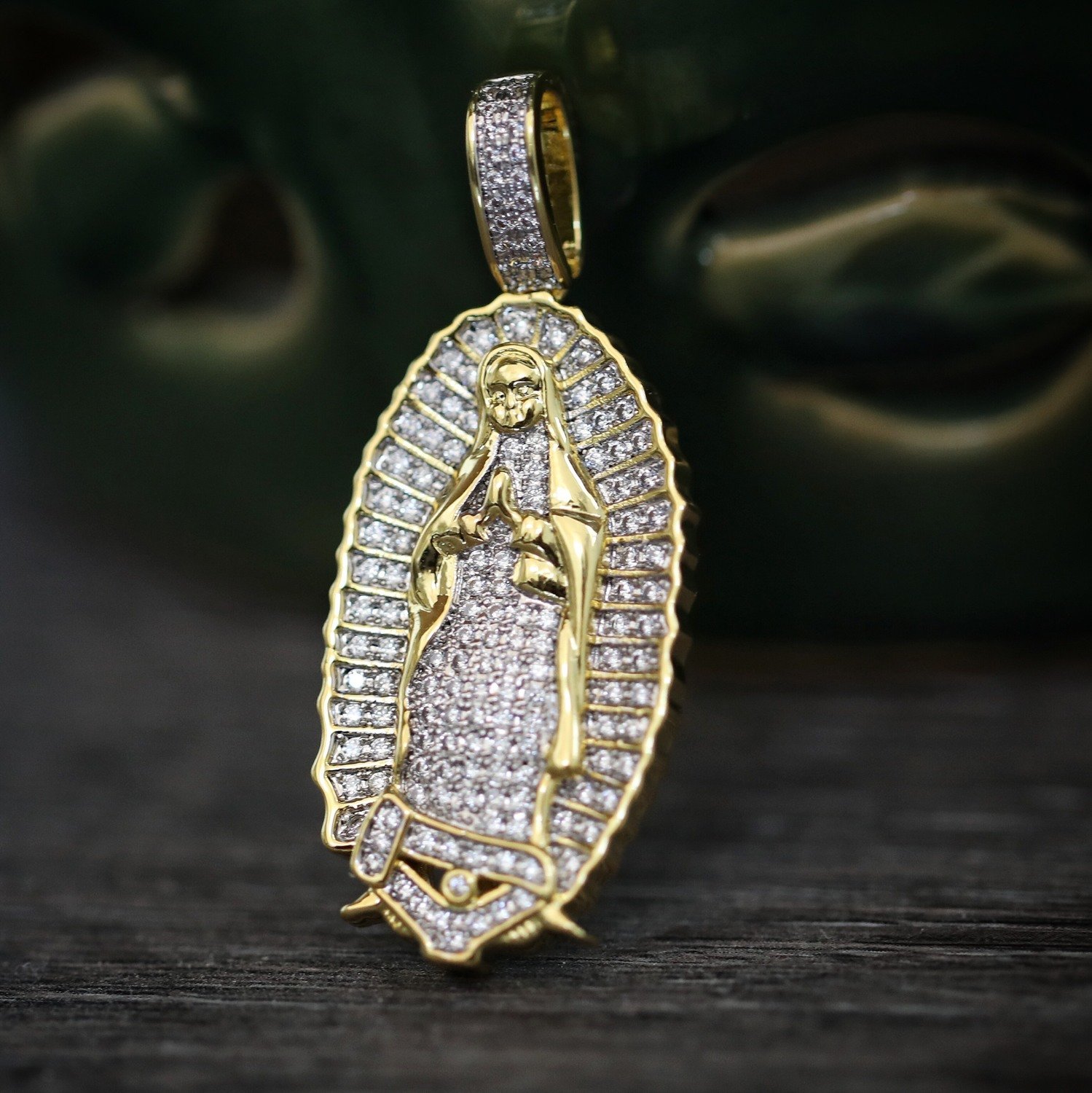 Iced Gold Virgin Mary Pendant Iced Gold Virgin Mary Pendant