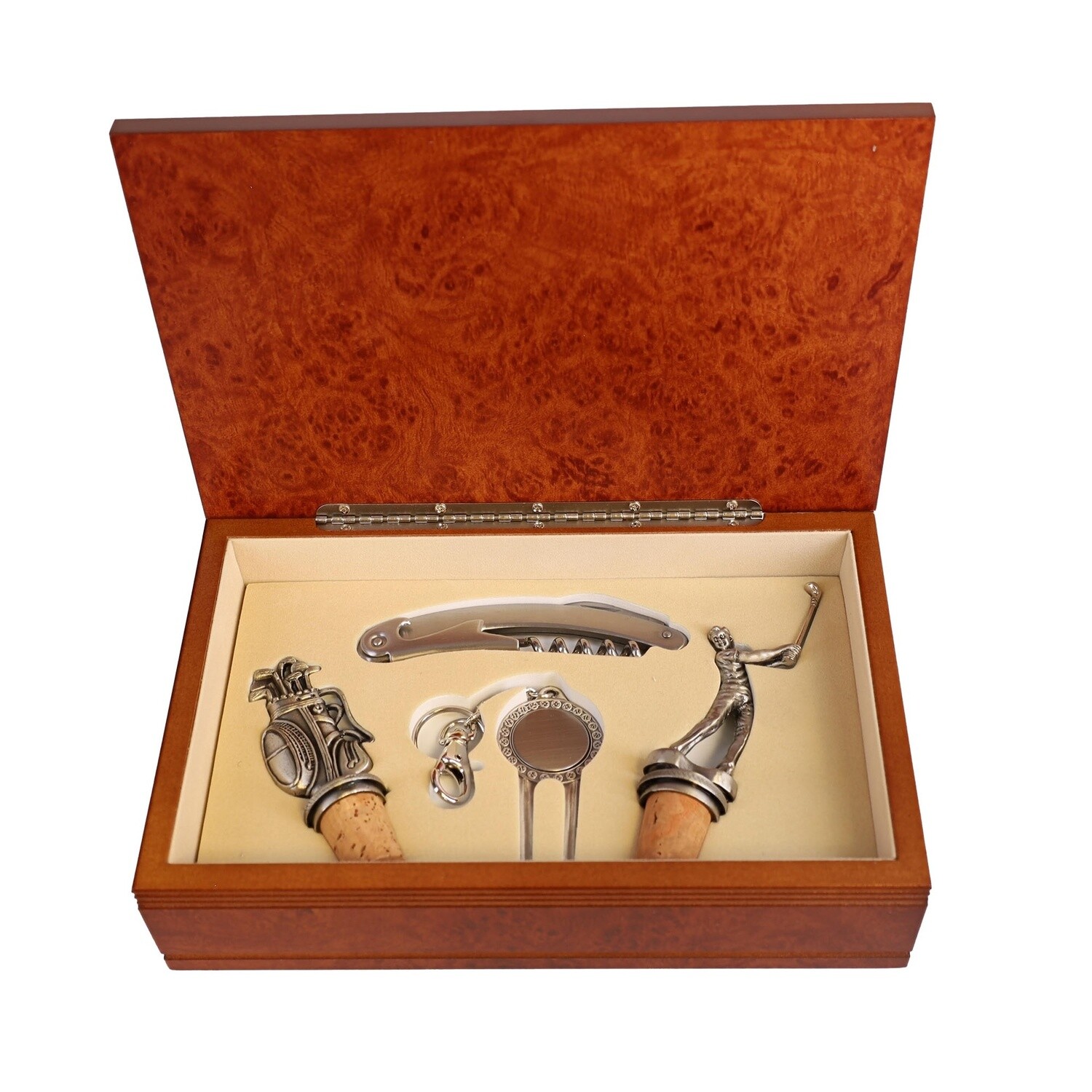 Golf Wine Gift Box with Silver State Seal