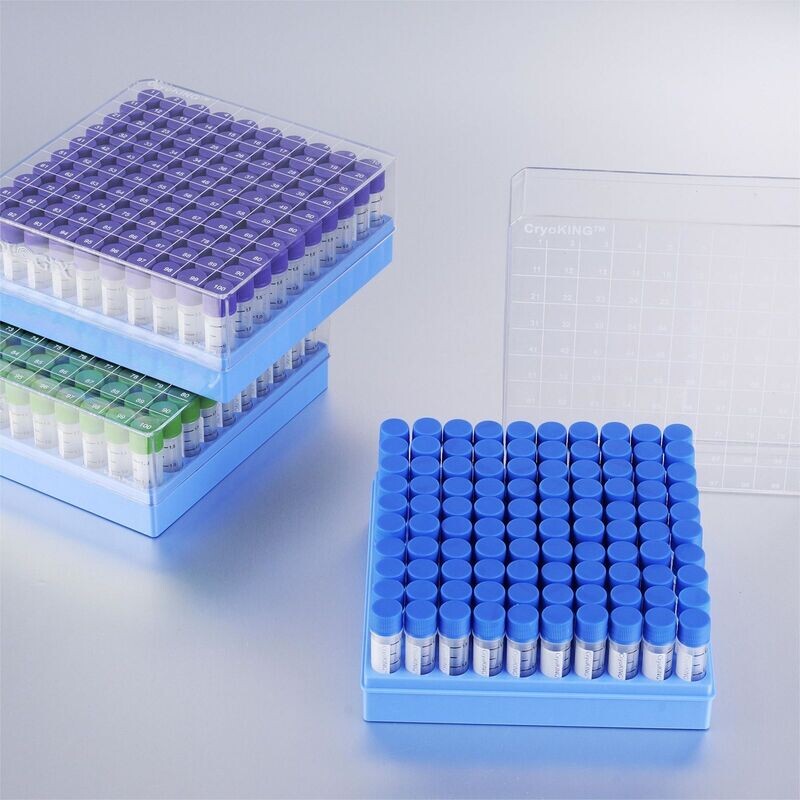 CryoKING® Racked Vials 0.5mL Vials +1in. Box (100-well), 6 Bags/Pack, 2 ...