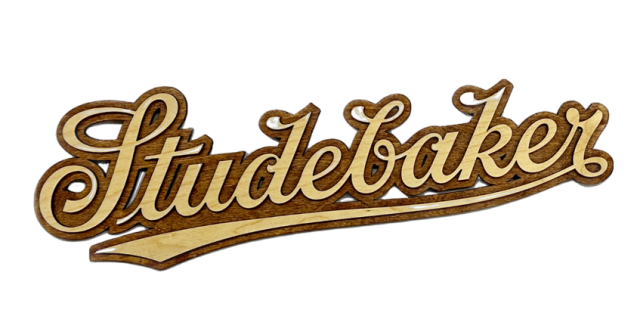 WOOD STUDEBAKER SCRIPT SIGN