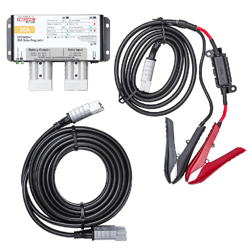 REDARC - 20 AMP SOLAR REGULATOR AND CABLE VALUE PACK
