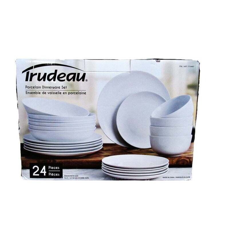 Trudeau Porcelain Dinnerware Set 24 Piece