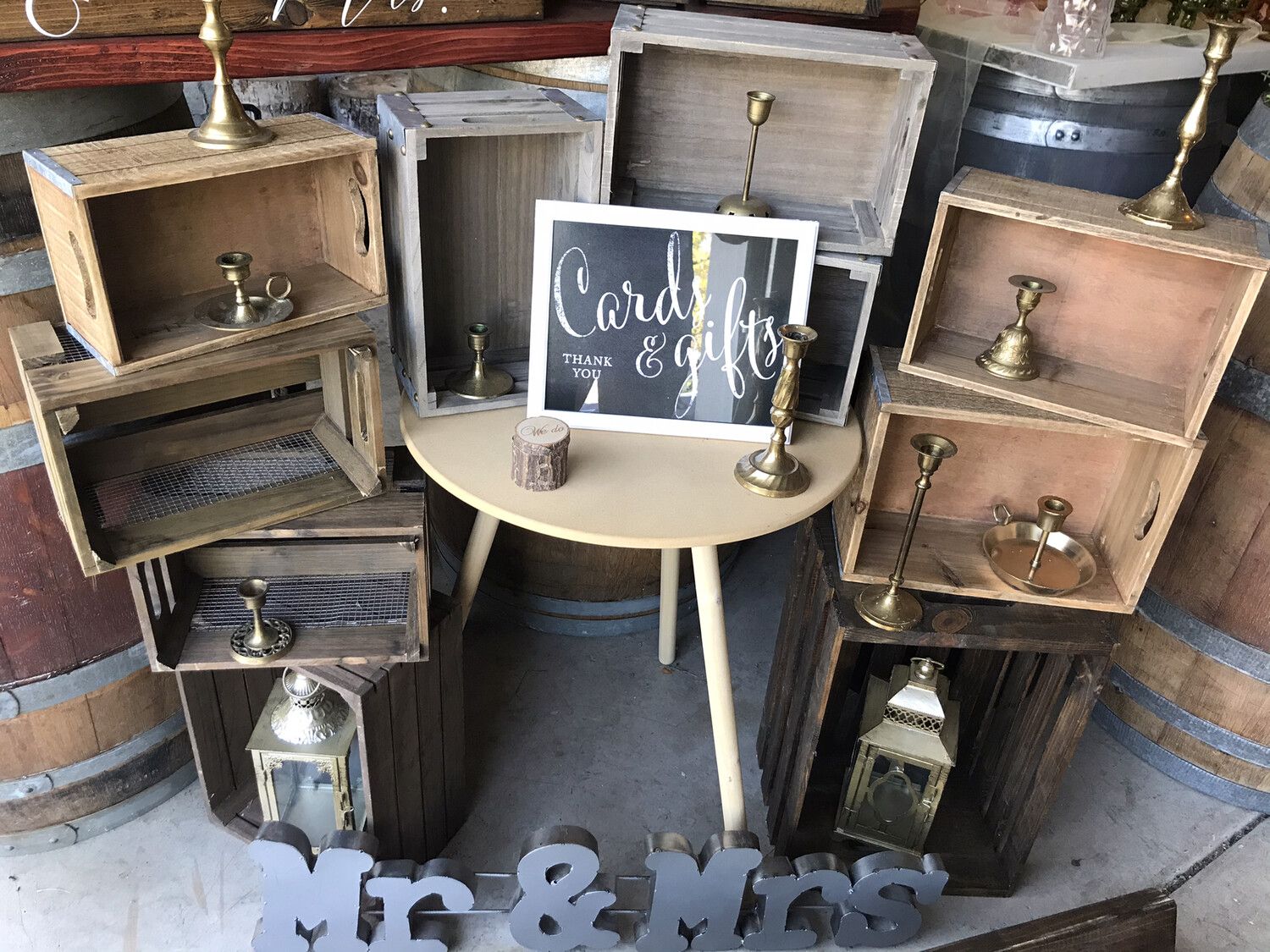 Rental -wood crate display